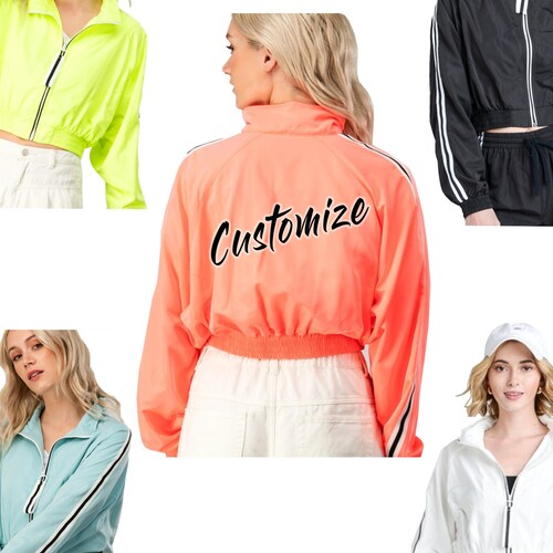 WOMENS CUSTOM Lightweight Cropped Windbreaker Bright Bomber - Etsy