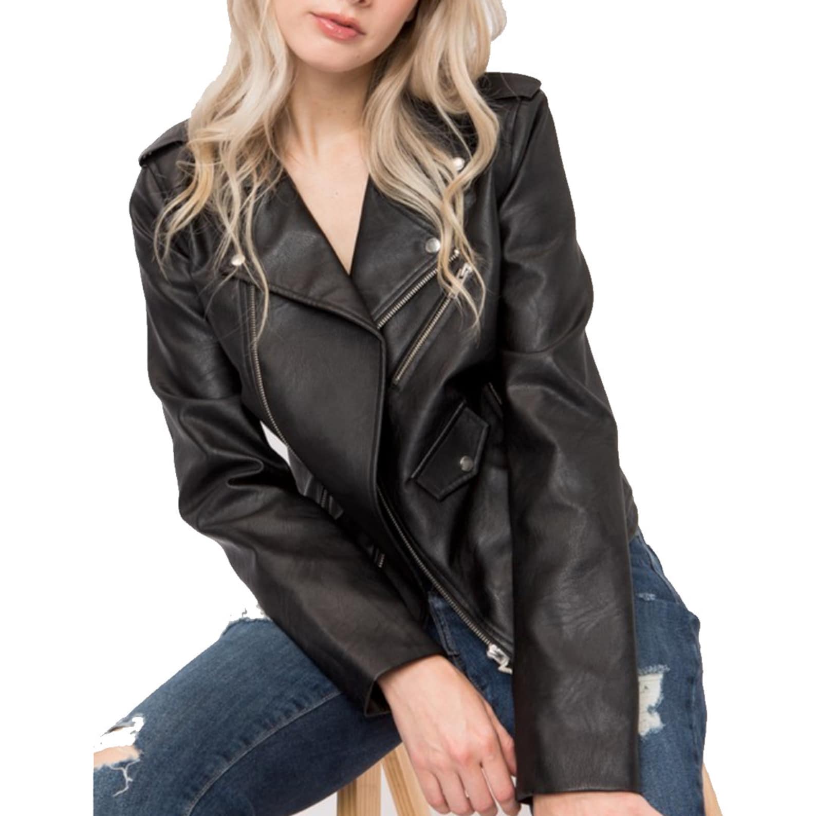 CUSTOM TEXT Black Leather Crop Jacket Personalize Black Moto - Etsy