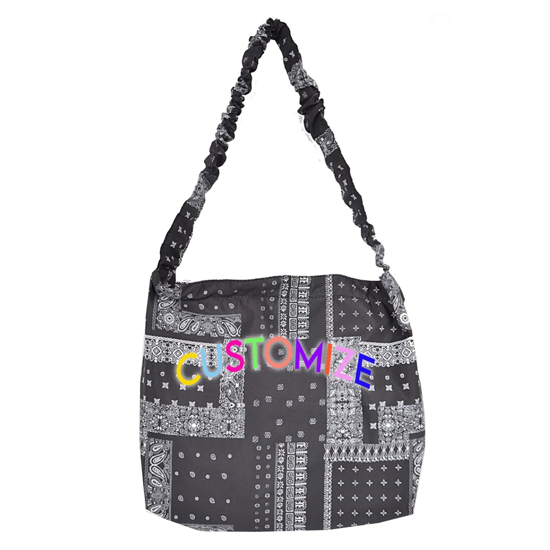 Personalized Paisley Print Bandana Shoulder Bag, Embroidered Custom ...