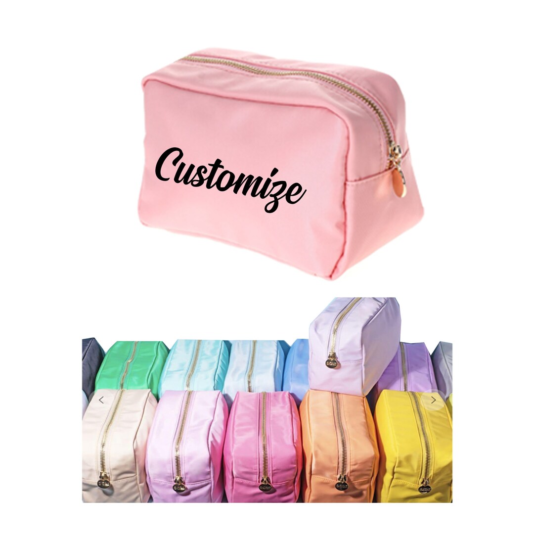 Custom Text Cosmetic Bag, Business Logo Makeup Zipper Bag, Many Colors ...