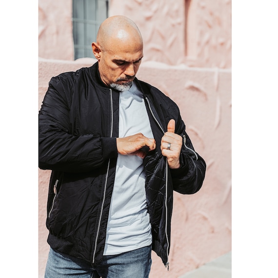UNISEX Oversized Black Bomber Jacket, Men Women Business UNISEX Oversized Black Bomber Jacket, Men Women Business
