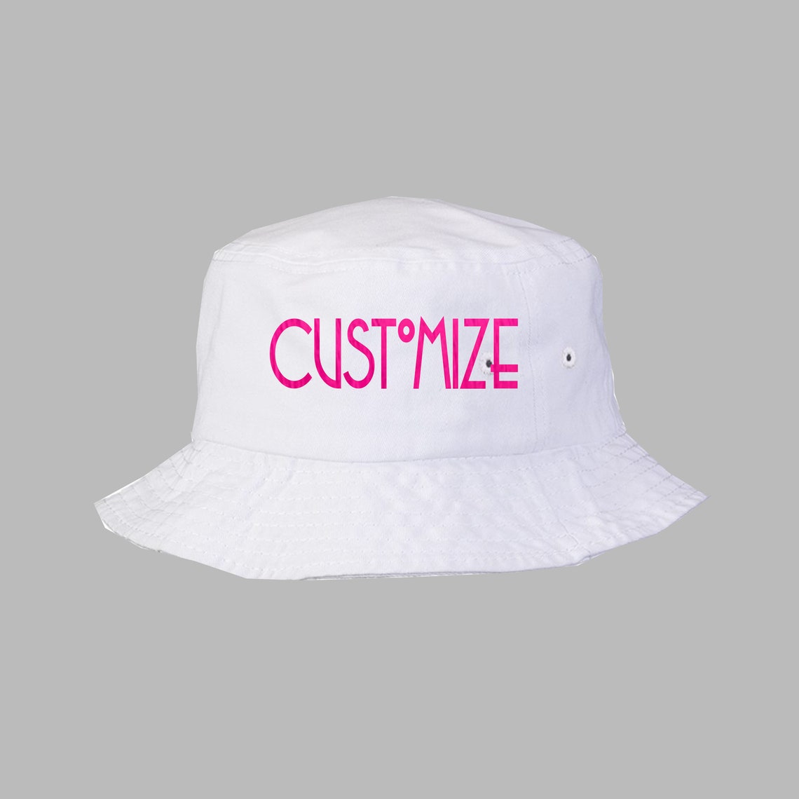 Personalized White Bucket Hat, Custom Embroidery Colorful Sun Hats ...