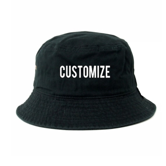 Personalized Black Bucket Hat Custom Embroidery Dark Plain | Etsy