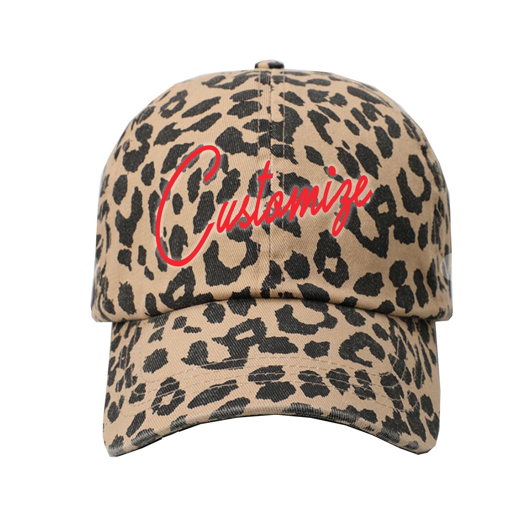 Personalized Leopard Hat, Custom Embroidery Animal Print Dad Hats ...