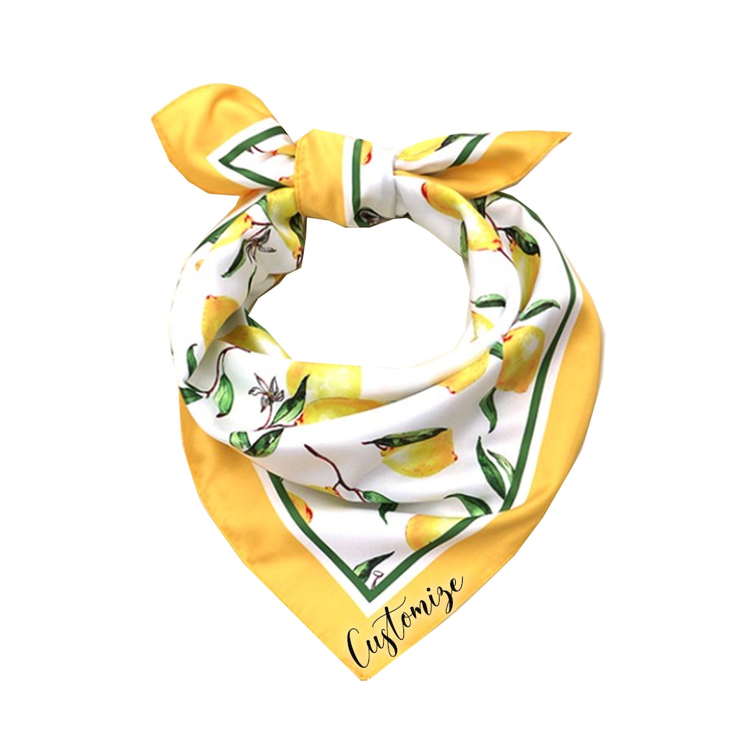 Customize Name Lemon European Inspired Large Square Neckerchief Bandana ...