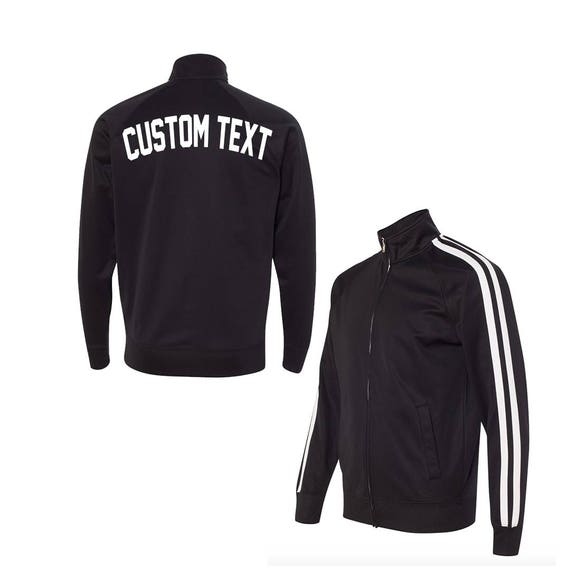 UNISEX CUSTOM Black and White Track Jacket- Poly Active UNISEX CUSTOM Black and White Track Jacket- Poly Active