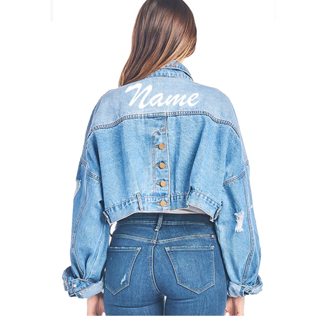Custom Embroidery Name or Text Vintage Inspired Crop Oversized ...