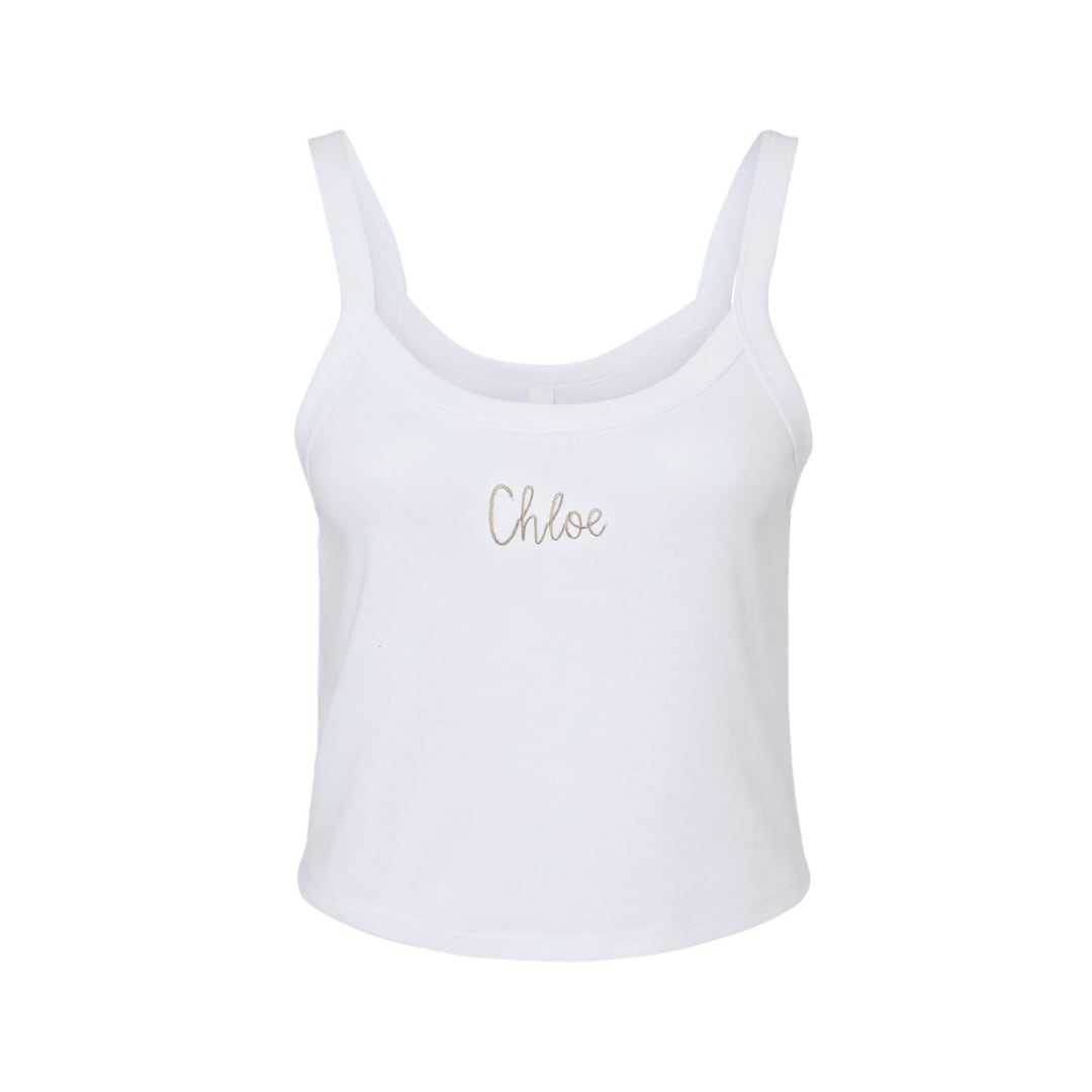 Custom EMBROIDERED Womens Tanks Shirts, Simple Small Delicate ...