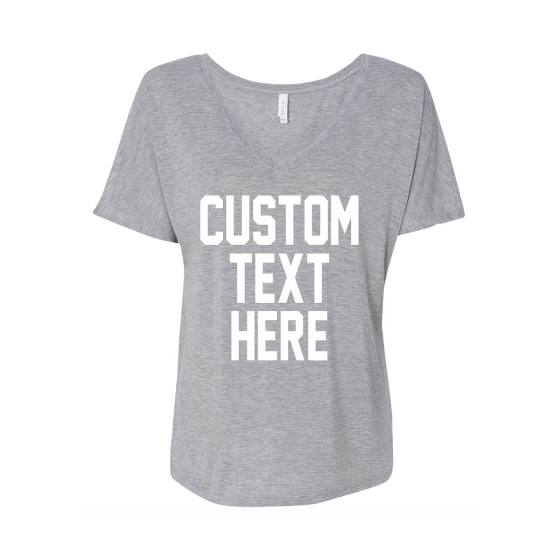 CUSTOM TEXT Any Color Flowy Comfortable V-neck T-shirt Pick - Etsy