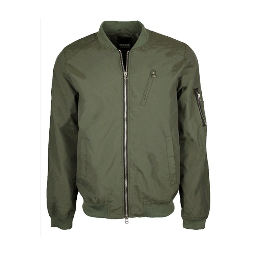 MENS CUSTOM Cargo Green Oversized Bomber Jacket- Long Sleeve Zip up Men ...