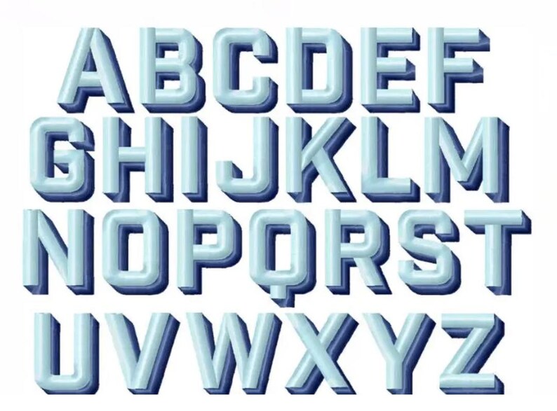 Personalized Embroidered Block Shadow Font Monogram Quilted Small Pouch ...