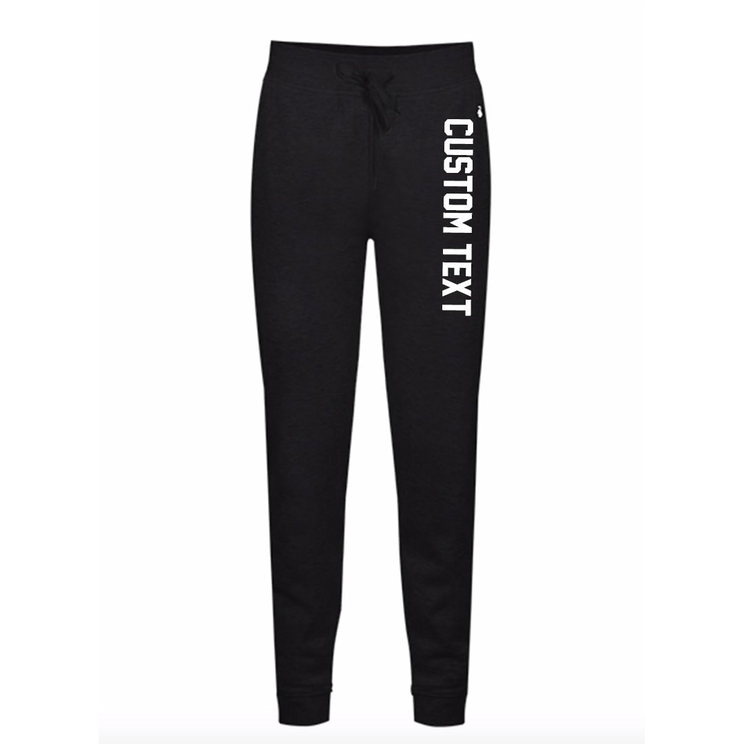 CUSTOM TEXT Soft Fleece Long Jogger Pants- Customize Drawstring Black ...