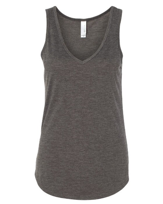 CUSTOM TEXT V-neck Flowy Tank Top Personalize Text Rose Gold | Etsy