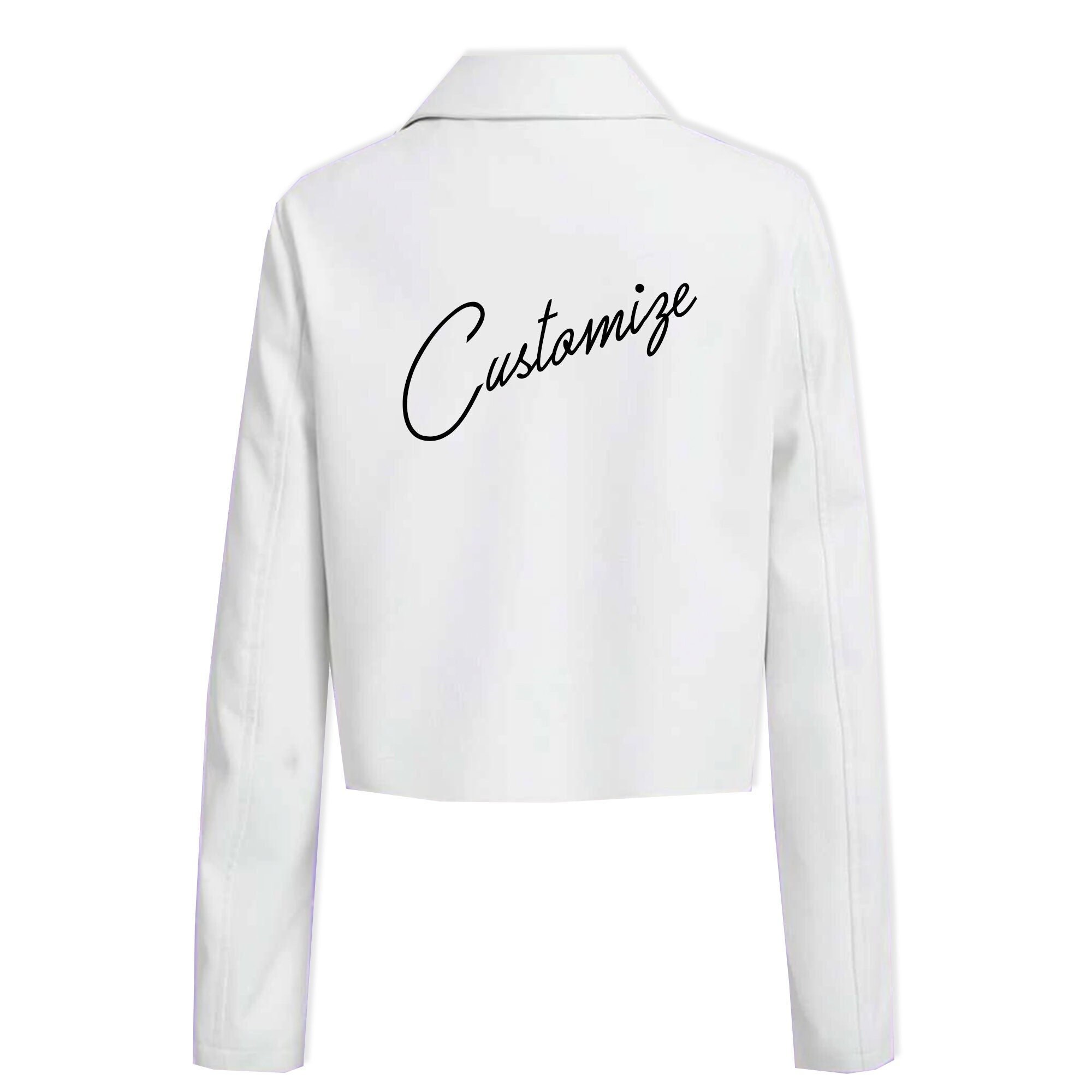 Custom Text White Faux Leather Jacket Personalized Leather - Etsy