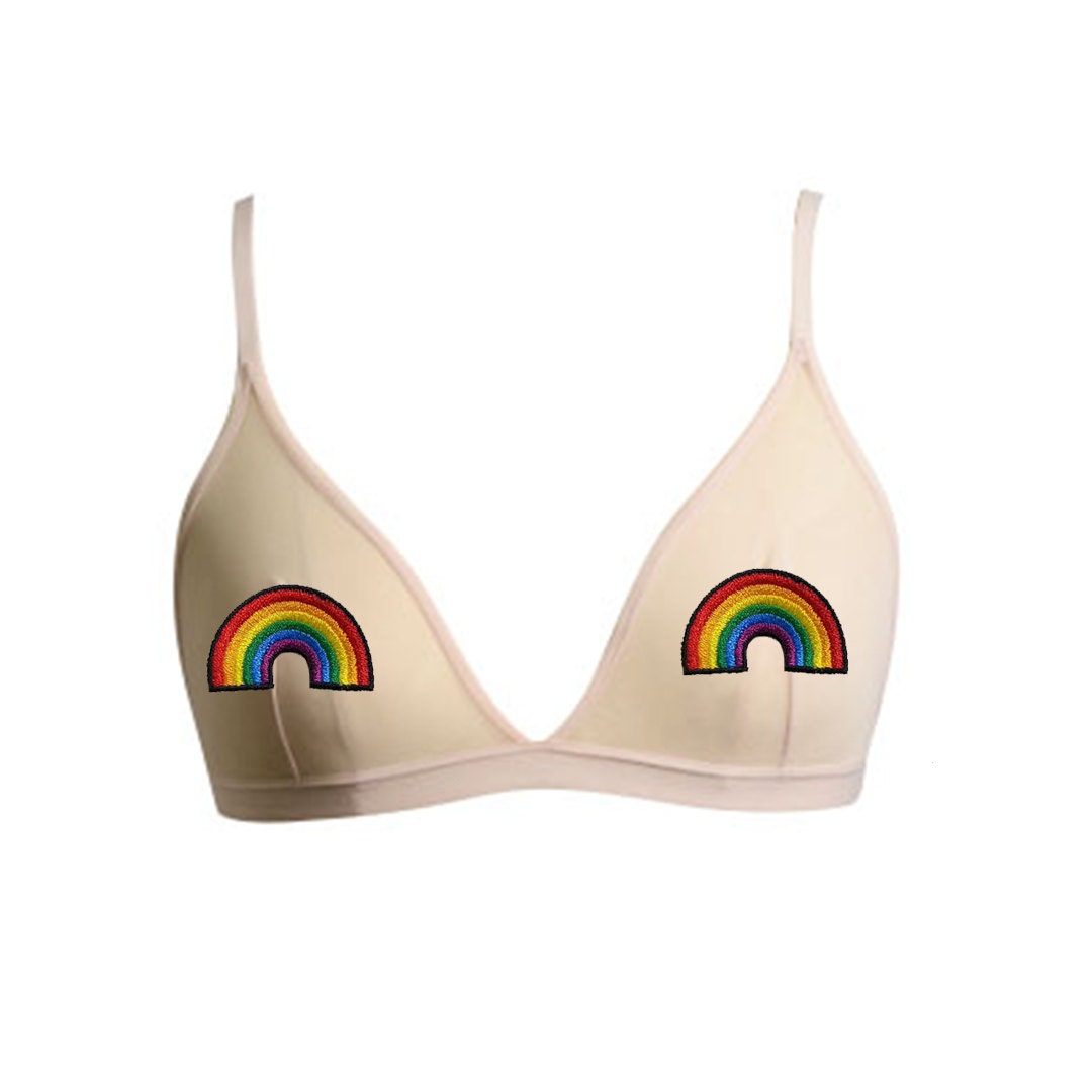 Sheer Mesh Bralette Rainbow Pasties Black Sheer Bralette | Etsy