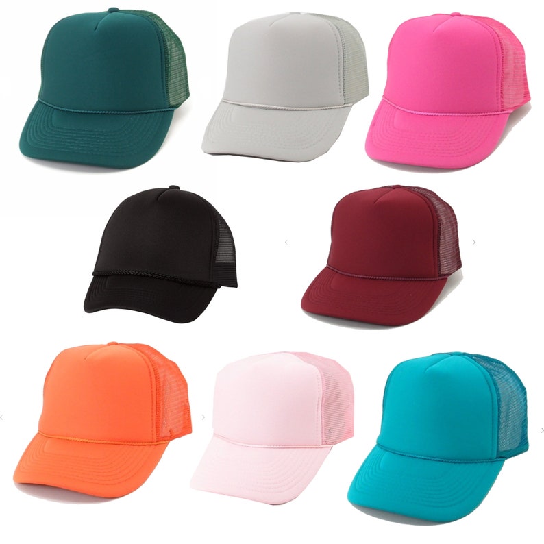 Custom Text 3D Puff Vinyl Trucker Hat Many Colors Mesh Foam - Etsy