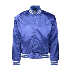 UNISEX CUSTOM Royal Blue Varsity Bomber Jacket- Long Sleeve Zip up ...