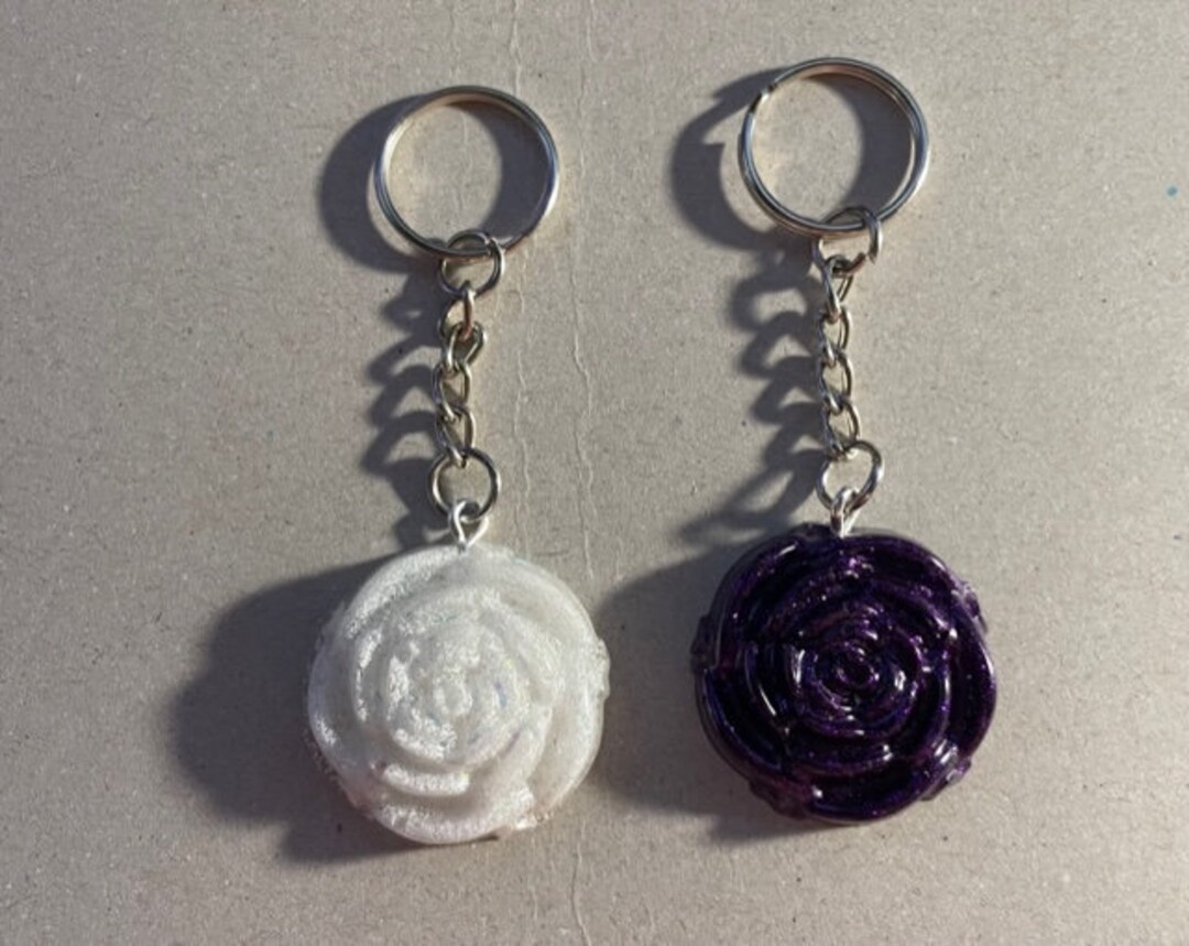 Mini Rose Keychain| Custom Keychain| Rose Keychain |resin Keychain ...