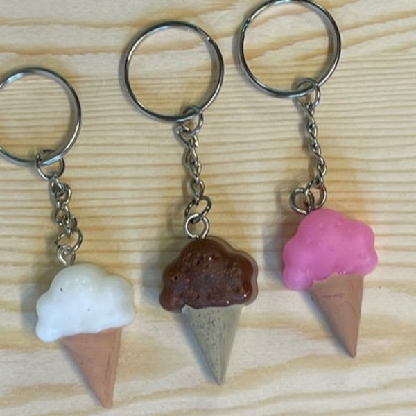 Ice Cream Keychain - Etsy