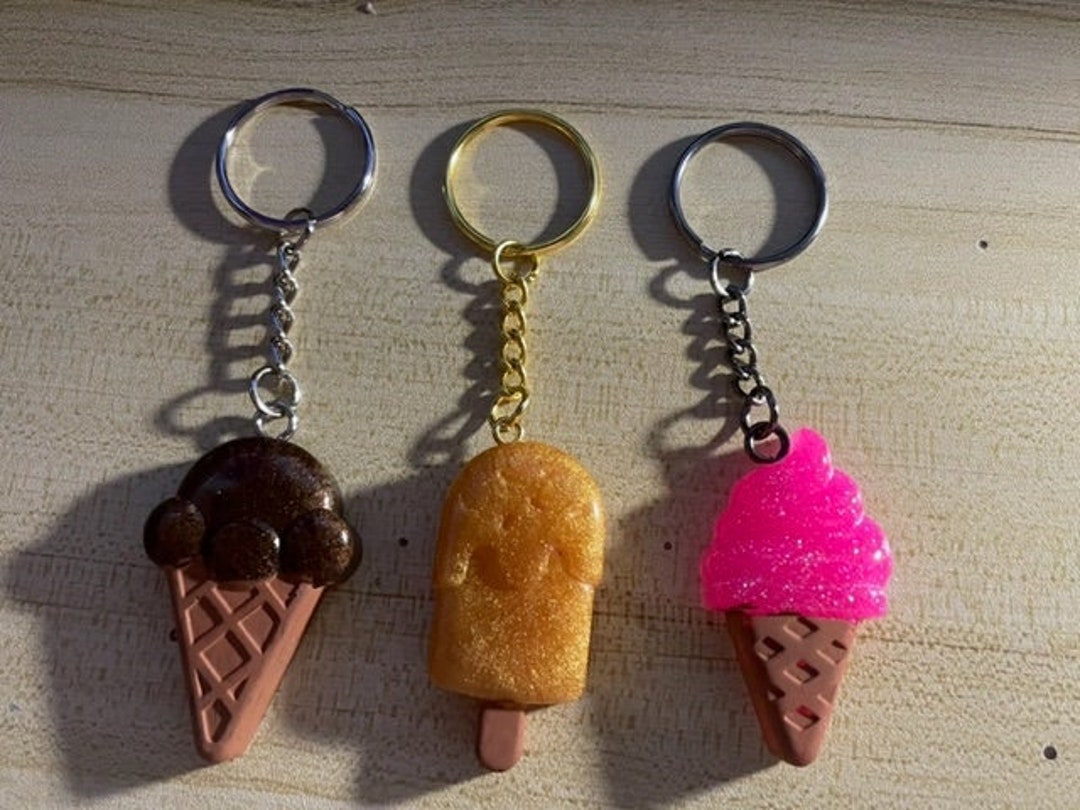 Ice Cream Cone Keychain| Ice Cream Cone Keychain| Little Ice Cream Cone ...