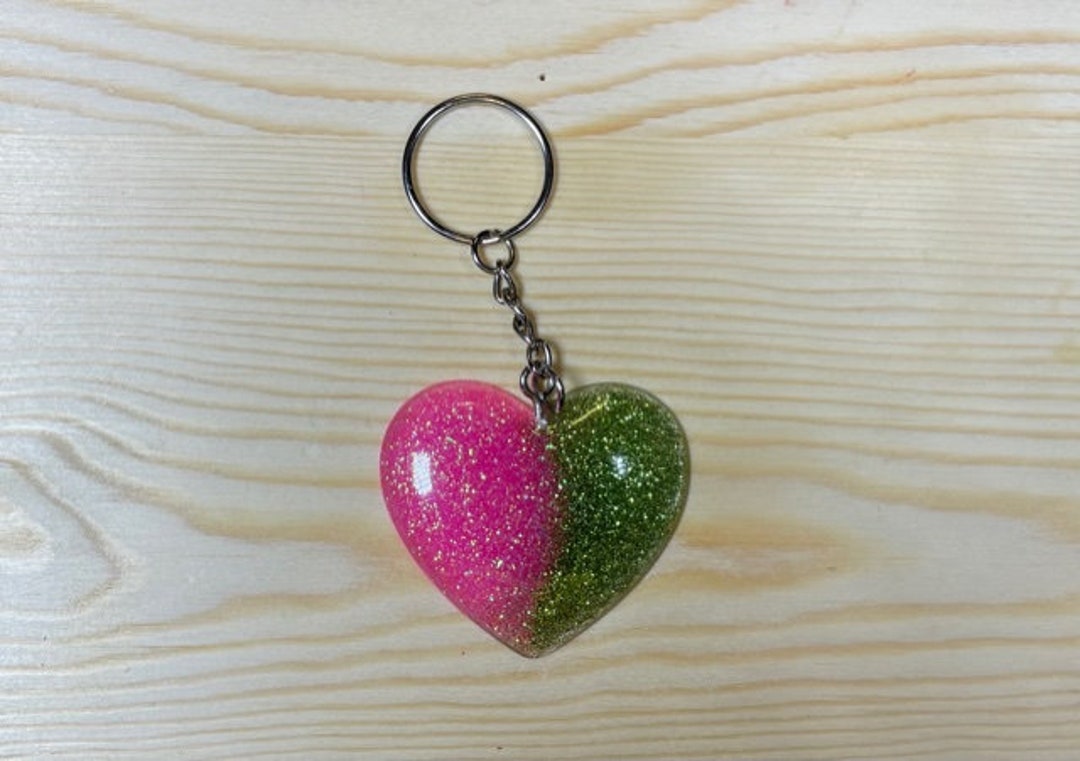 Heart Keychain | Custom Heart Keychain | Resin Heart Keychain | Heart ...