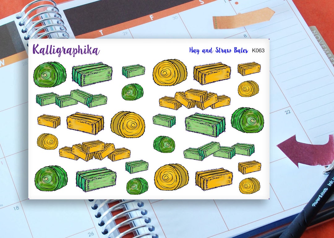 Hay and Straw Bales Planner Calendar Stickers for Homesteading ...