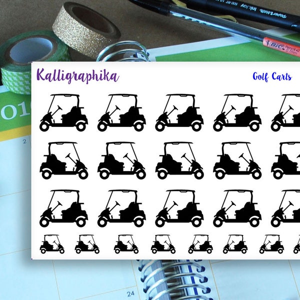 Golf Cart Stickers Planner - Etsy