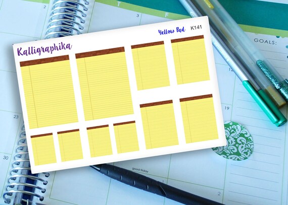 Yellow Pad Stickers in Various Sizes Great for Important Notes | Etsy