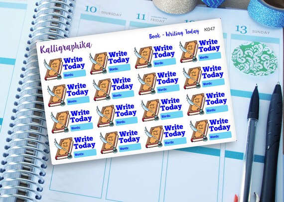 Write Today Writing Reminders Planner Calendar Stickers Book | Etsy