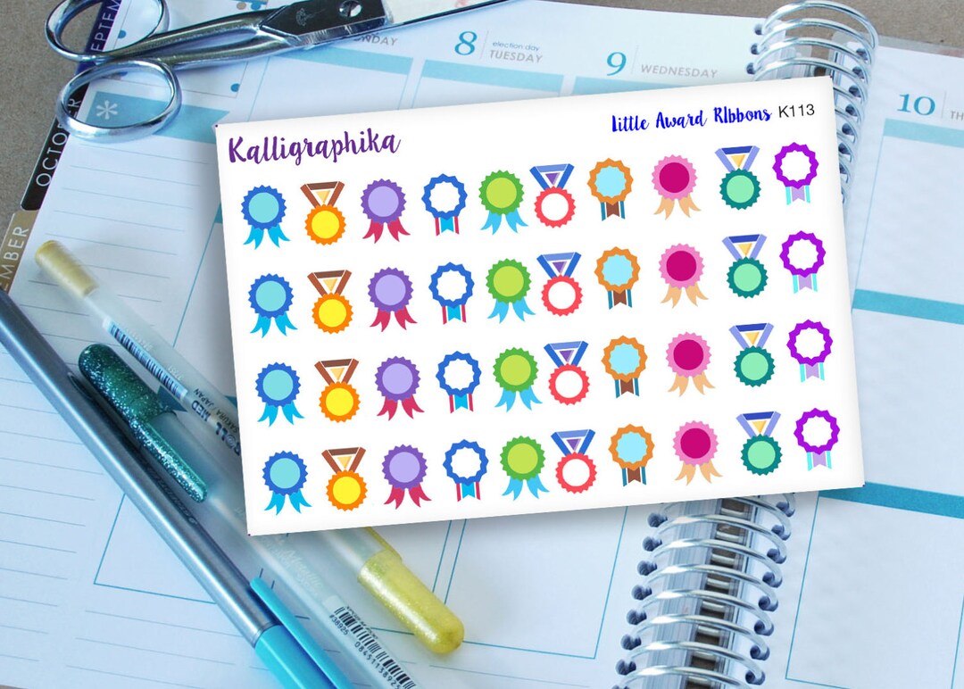 Little Award Ribbons Medals Planner Stickers Functional Decorative for ...