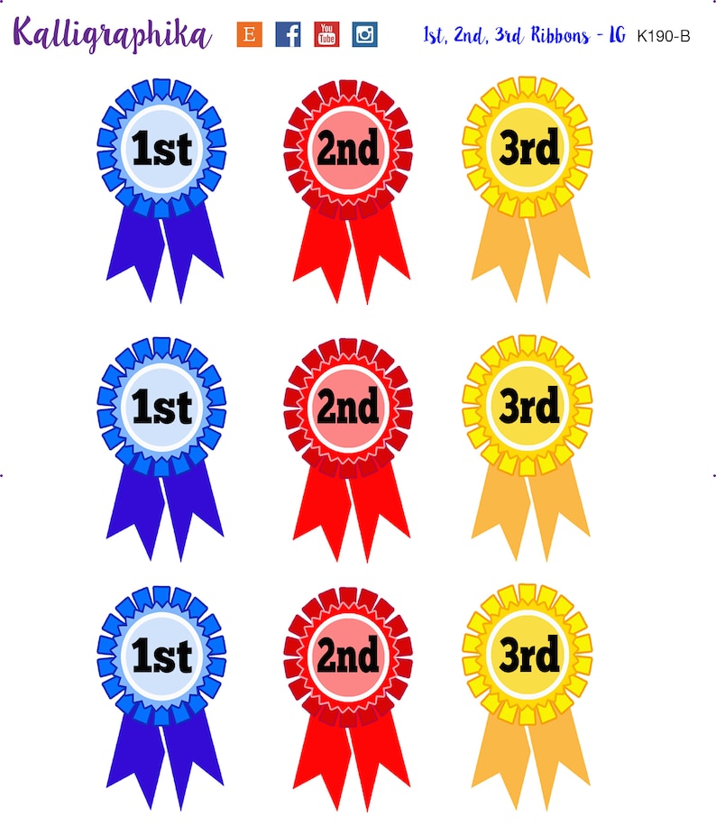 1st, 2nd and 3rd Place Ribbon Stickers - Etsy