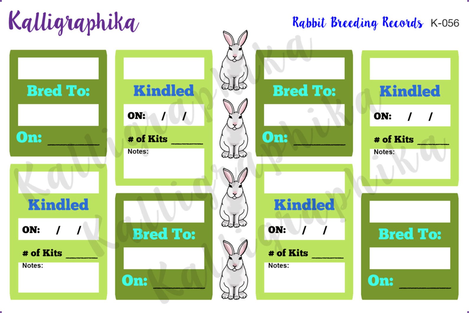 Rabbit Breeding Records Planner Calendar Stickers Functional | Etsy