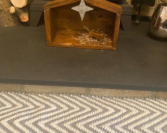 Nativity Wooden Stable Manger Christmas Holiday 12 Inch Wide X 11 ...