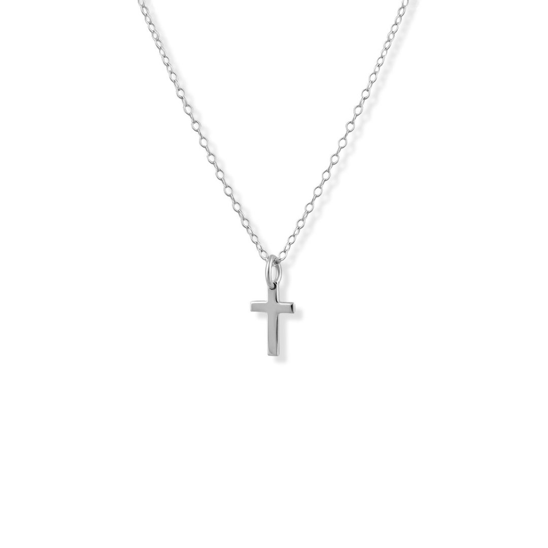 Sterling Silver Plain Cross Pendant Necklace - Etsy