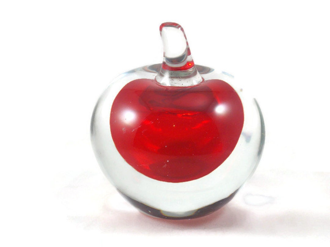 Hand Blown Glass Apple Paperweight Teacher Gift Teacher - Etsy