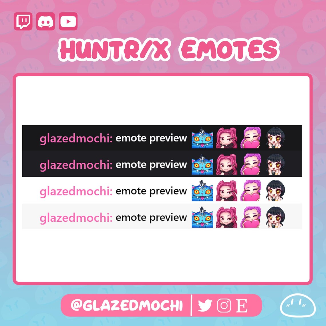 Kpop Demon Hunters Emote Pack for Twitch, Discord, and Youtube ...