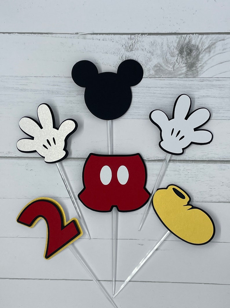Mickey Mouse Cupcake Toppers Mickey Mouse Birthday Mickey - Etsy