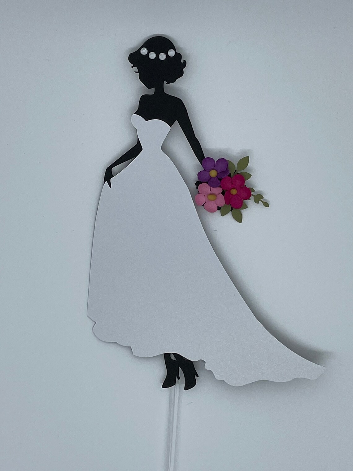 Bride Silhouette Cake Topper | Bridal Shower Decoration - Etsy