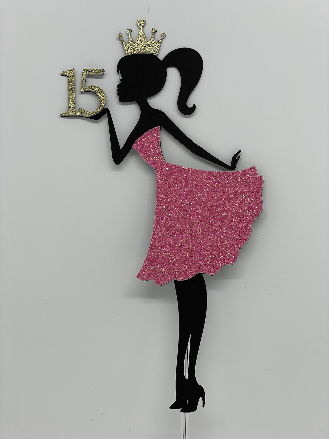 Girl Silhouette Cake Topper | Princess Girl Cake Topper | Sweet 16 ...