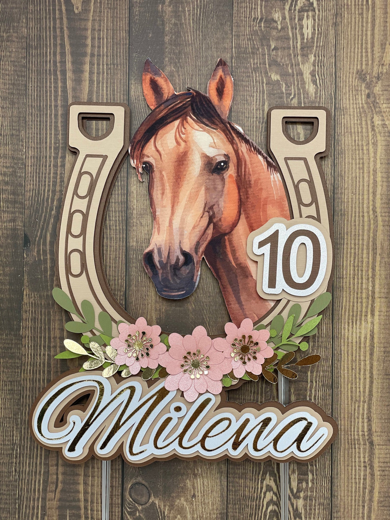 Topper de pastel de caballo / Topper de pastel ecuestre floral - Etsy ...