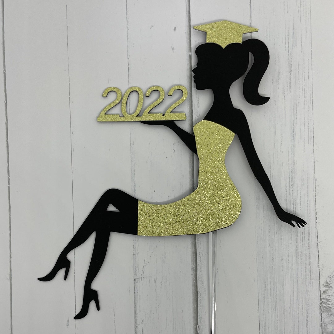 Graduation Girl Cake Topper | Class of 2022 Cake Topper | Graduation ...