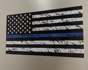 Police Thin Blue Line American Flag Vinyl Decal Sticker Car - Etsy