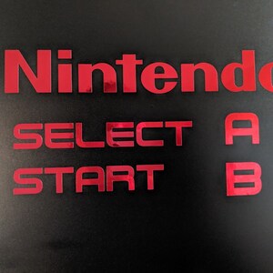 Nintendo Table or Wall Controller Start Select B A Decal Stickers ...