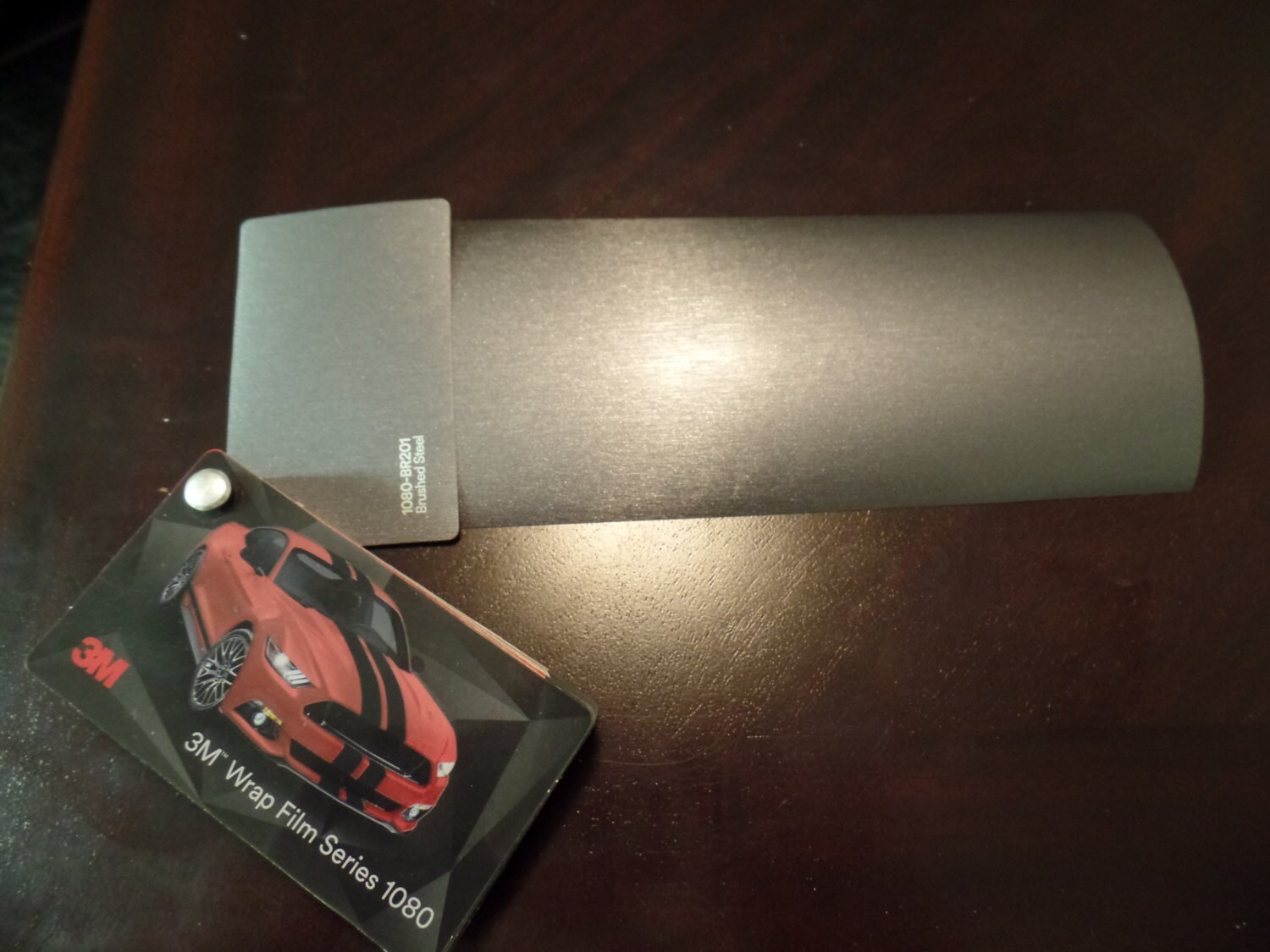 3M 1080 Series Brushed Steel Vinyl Wrap Sample Piece 4x 8 Inches
