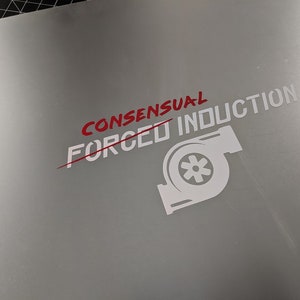 Consensual Induction Turbo Vinyl Decal Sticker - Etsy