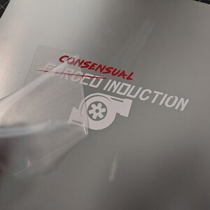 Consensual Induction Turbo Vinyl Decal Sticker - Etsy