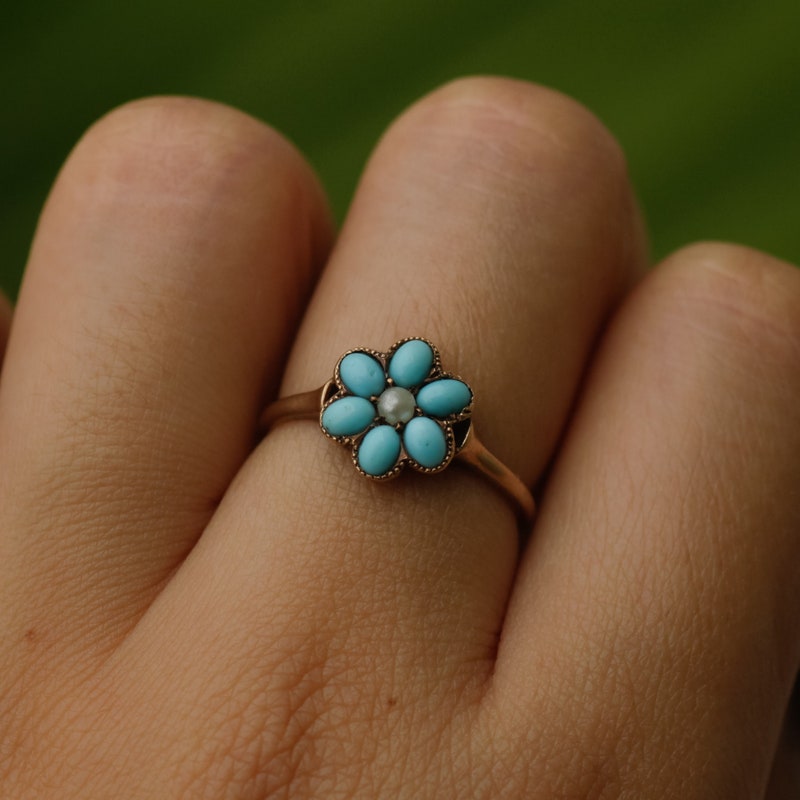 Turquoise Ring Victorian - Etsy