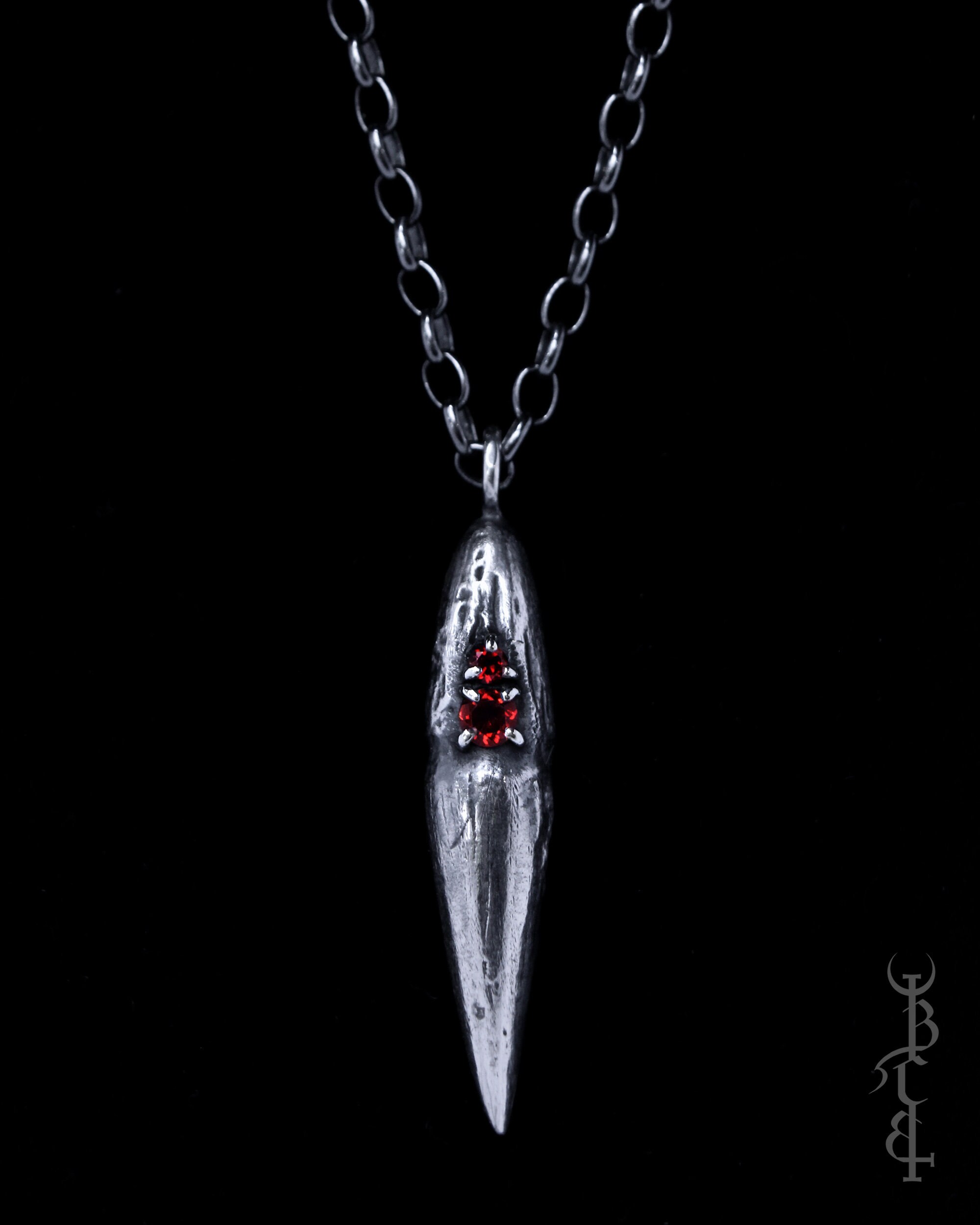 Cat Canine Tooth fang Necklace Sterling Silver Feline Dark - Etsy