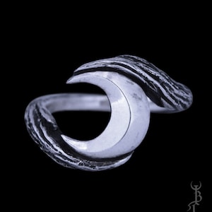 Crescent Moon Ring 'artemis' Sterling Silver, Dark, Gothic, Witchy ...