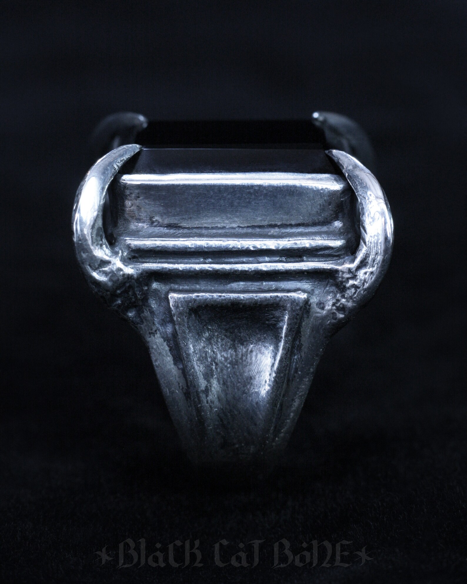 Black Spinel Ring temple Claw large Statement Ring | Etsy